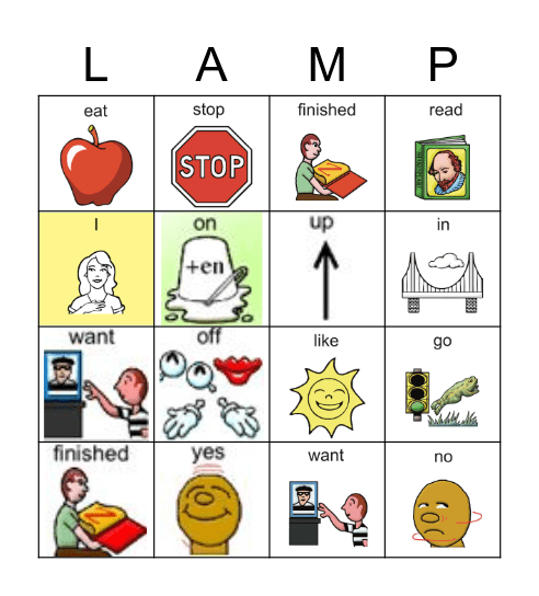 LAMP Words for Life Bingo Card
