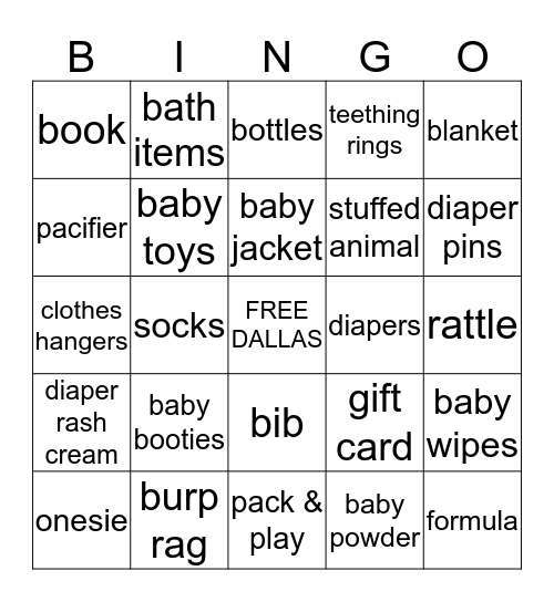 BABY BINGO Card