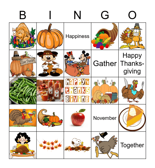 THANKSGIVING Bingo Card