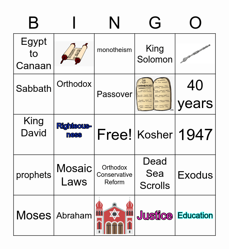 Chapter 7 The Early Hebrews and Judaism Bingo Card