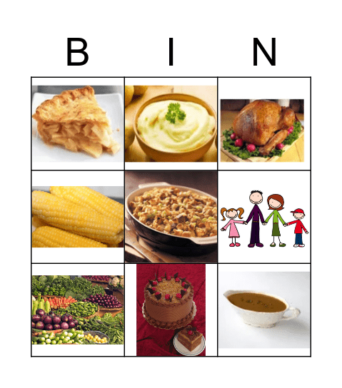 L'action de grâce (Thanksgiving) Bingo Card