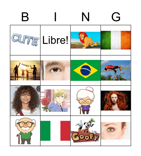 ¡Yo y mi familia! Bingo Card