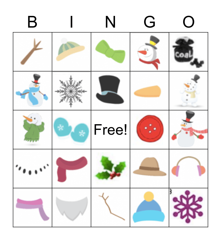 SNOWMAN BINGO Card