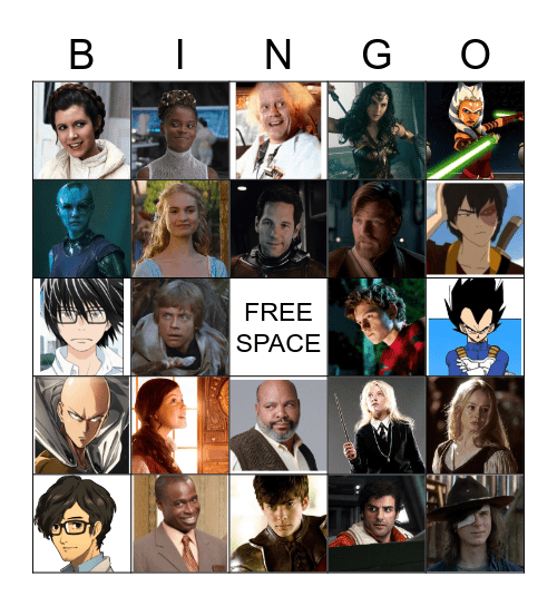 Favorite Character Bingo Card
