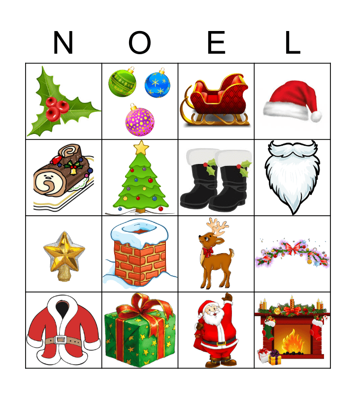 Bingo de Noël Bingo Card