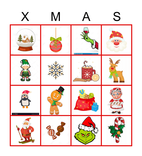 Christmas Character Bingo Card