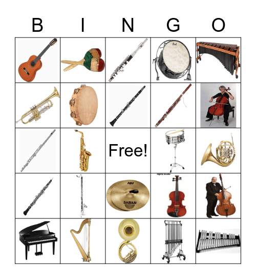 Instruments Bingo Card