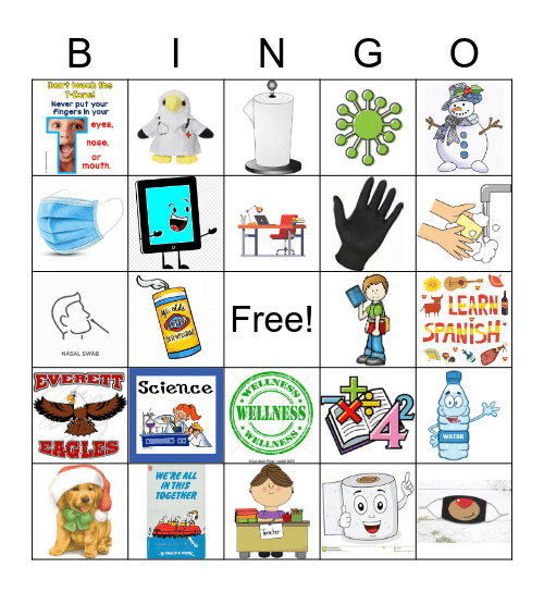 4th Grade 2020 Holiday Party Bingo Card