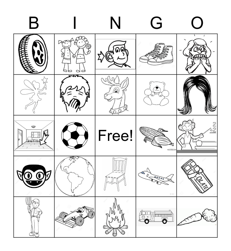 Vocalic R Words Bingo Card