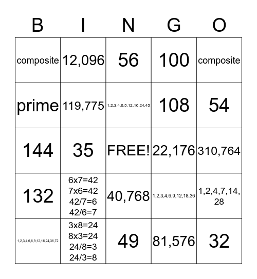 4th Grade Bingo Jensen Bingo Card