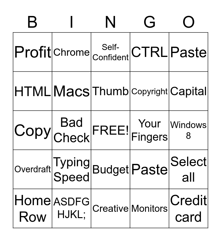 Comp Lit Final Review Bingo Card