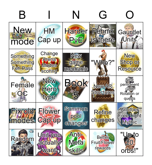 FEH Channel Dec 2020 Bingo Card