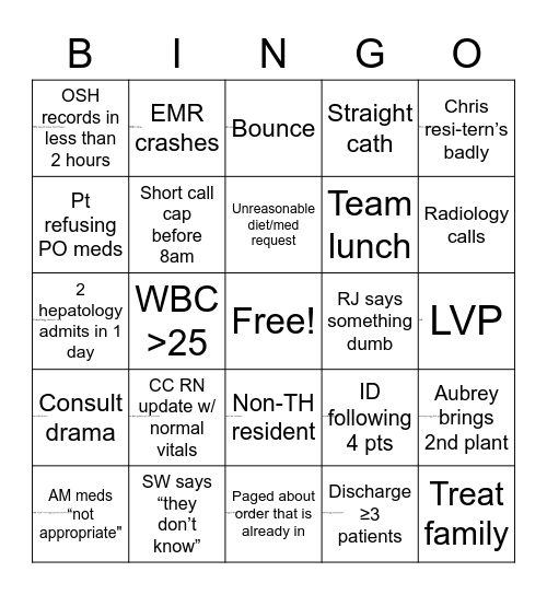 TH4 Bingo B Bingo Card