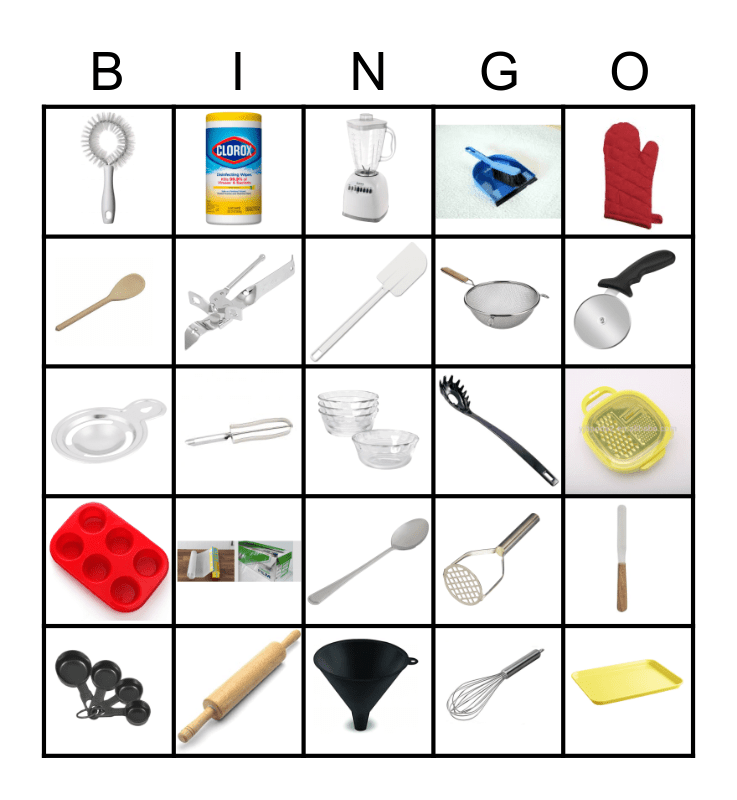 Kitchen Equipment Bingo Card