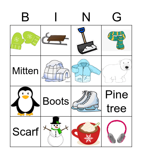 Winter Wonderland Bingo Card