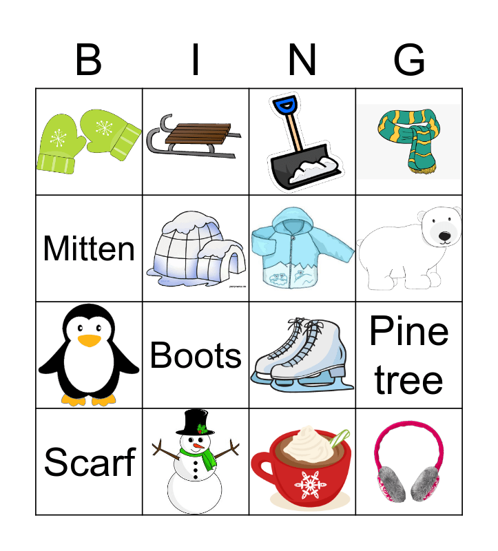 Winter Wonderland Bingo Card