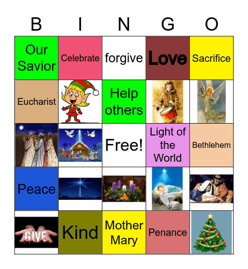 Nativity Scene Bingo Card