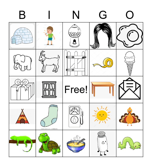 Beginning Sounds Bingo Card