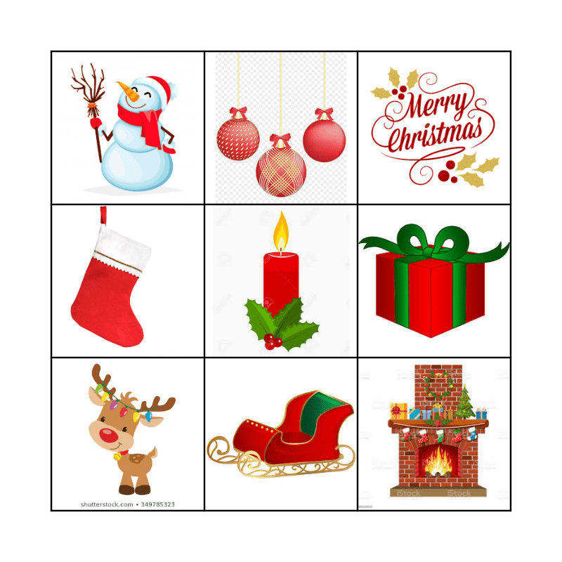 Merry Christmas Bingo Card