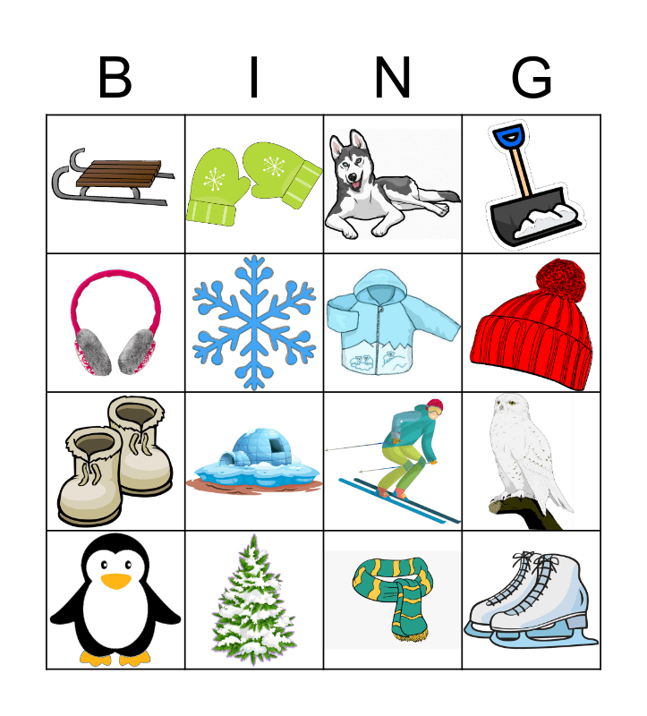 Winter Wonderland Bingo Card