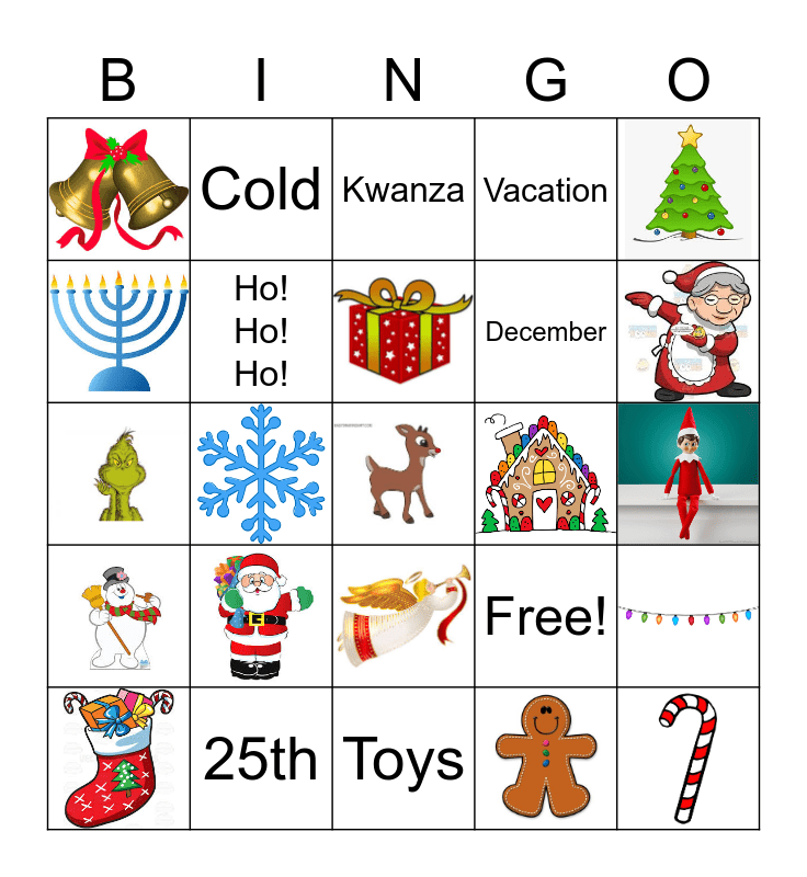 December Bingo Card