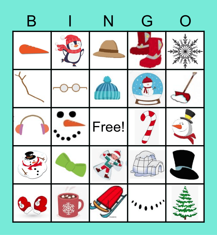SEQUIOTA SNOWMAN Bingo Card
