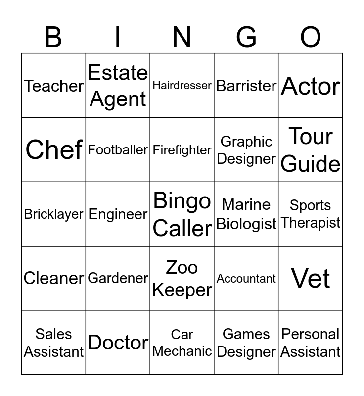 Job Bingo Card