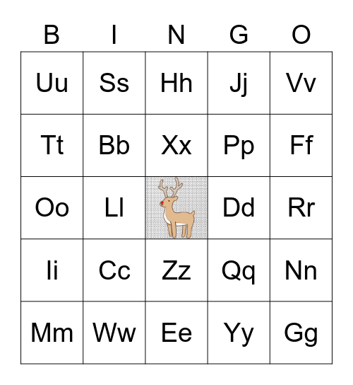 Reindeer BINGO Card