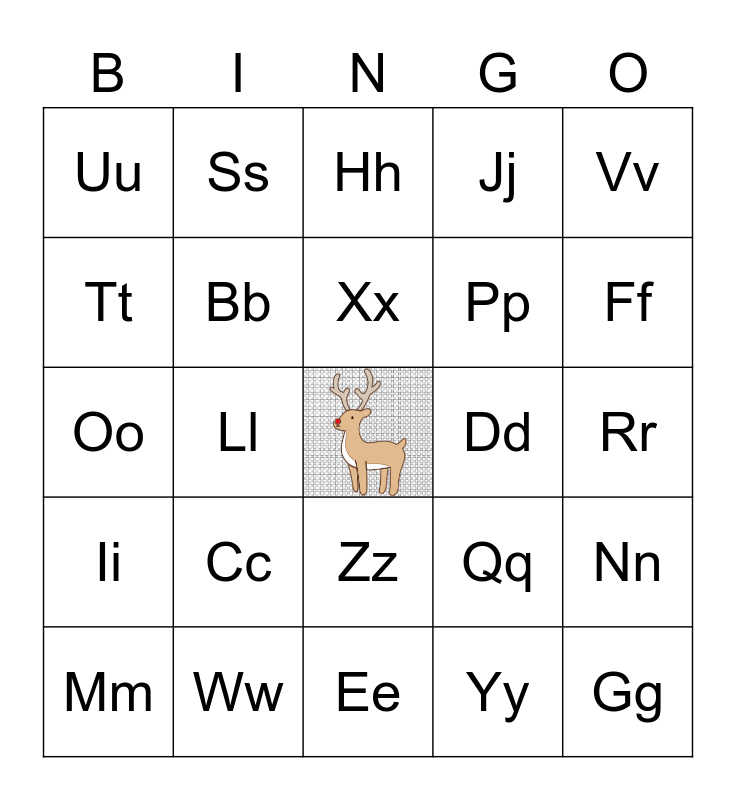 Reindeer BINGO Card