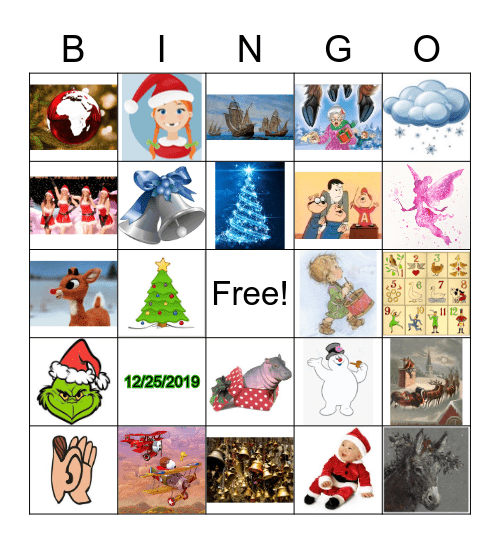 Christmas Song Bingo Card