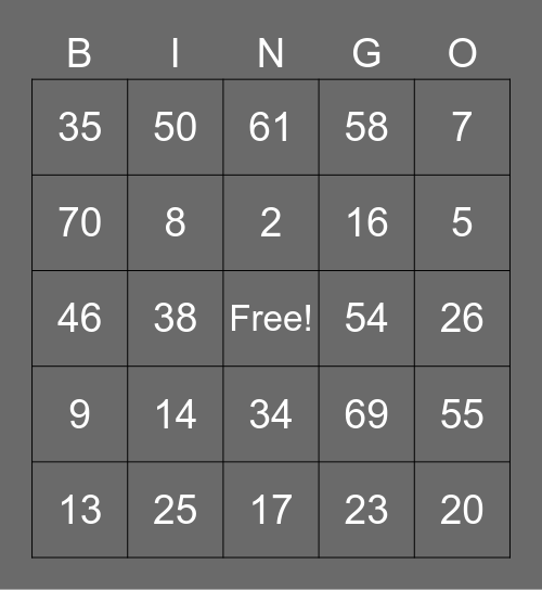 PAPSMINE'S BINGO BONANZA Bingo Card