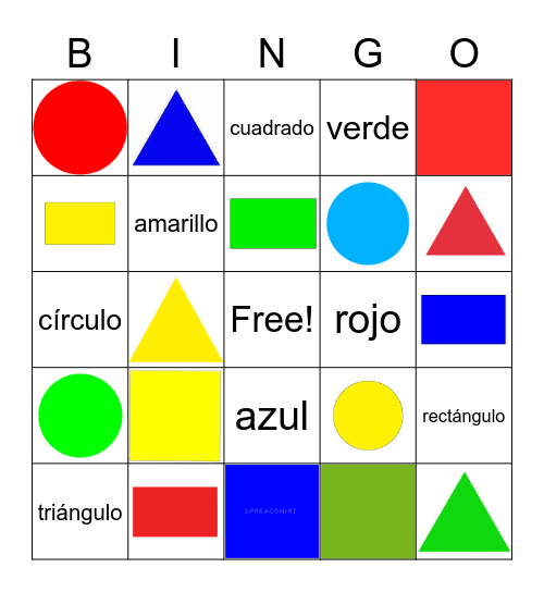 Las Figuras Geometricas/colores Bingo Card😙 Descubra o sabor exótico ...
