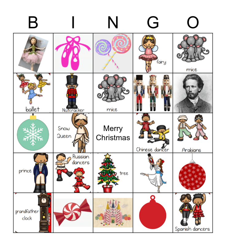 The Nutcracker Ballet Bingo Card