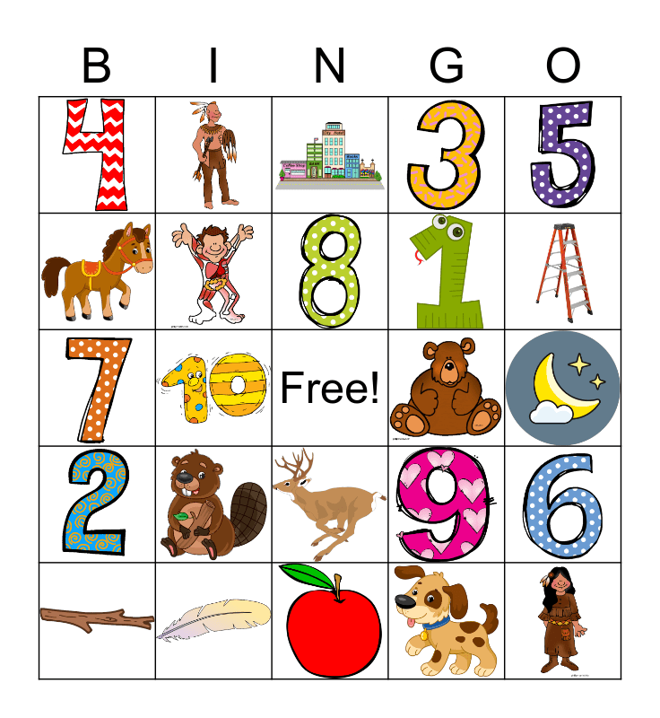 Maliseet Alphabet & 1-10 Bingo Card