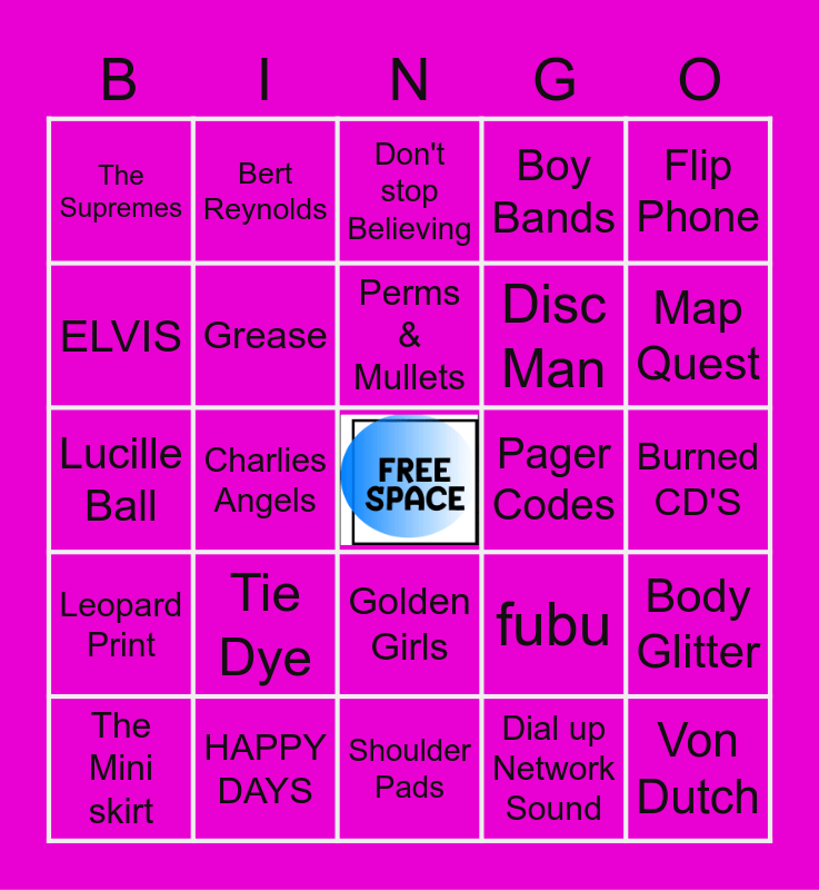 Through the Decades Bingo Card