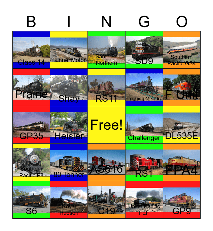 California Bingo Card