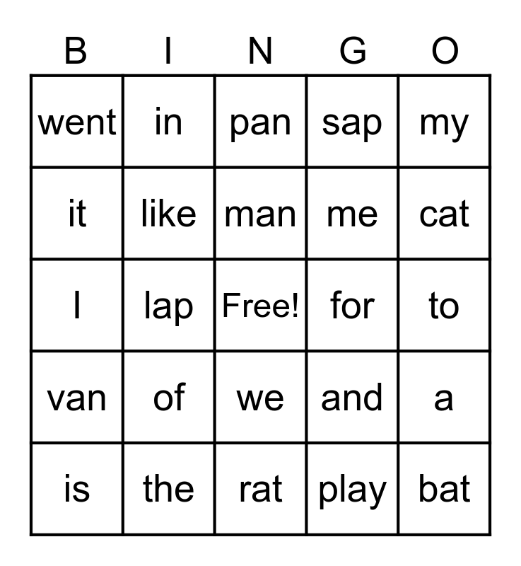 KE Bingo Card