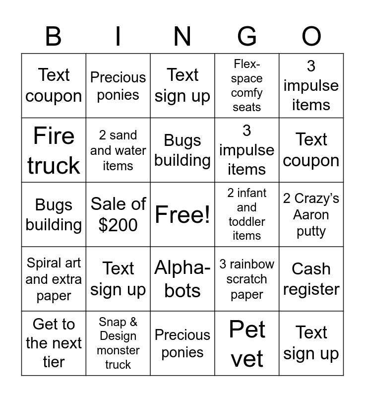 Final Countdown Bingo Card