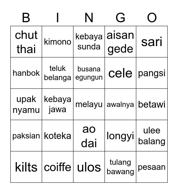 PAKJINYOUNG Bingo Card