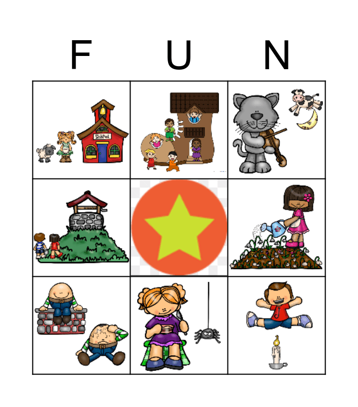 Nursery Rhyme Bingo Card