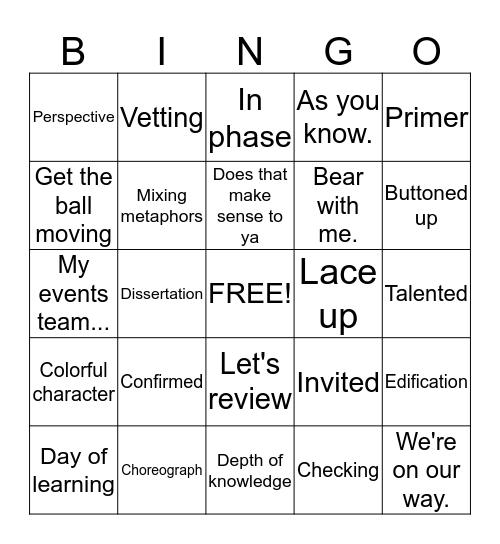 CP Bingo Card