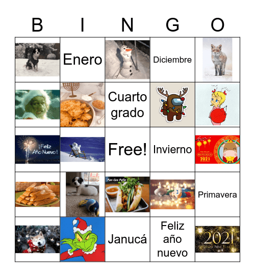 Fin de año Bingo Card