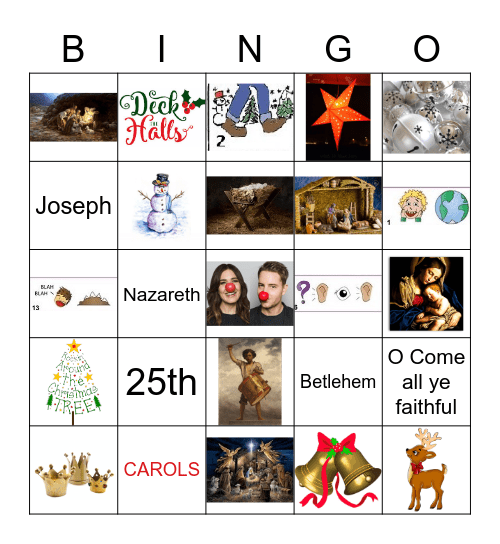 Christmas Carol Bingo Card