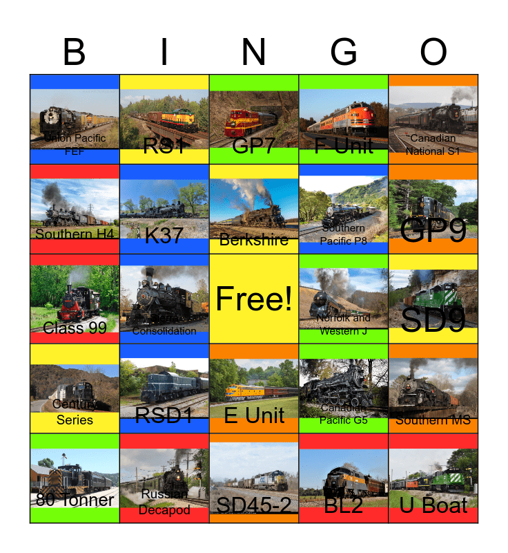 Railroad Museums around the U.S.A Bingo Card