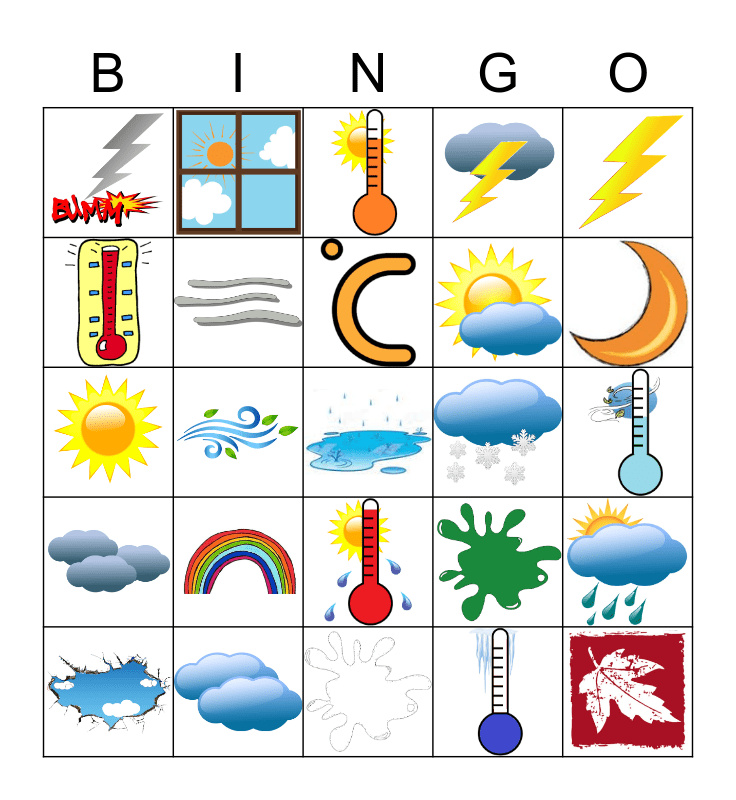 Wie ist das Wetter heute? Bingo Card