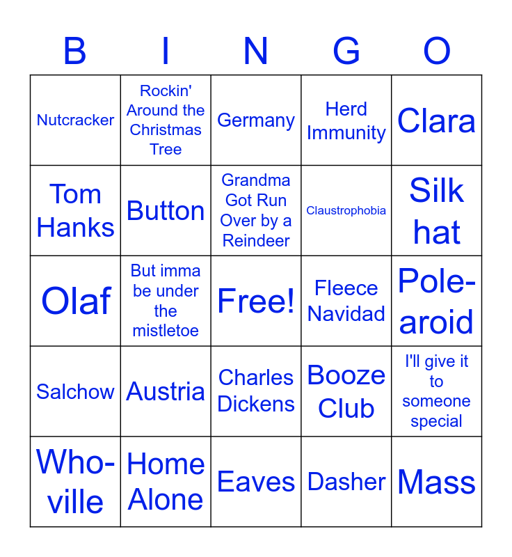 Christmas 2020 Booze Club Bingo! Bingo Card