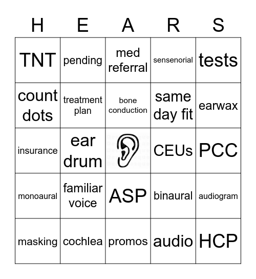 Hearing LIfe Bingo Card
