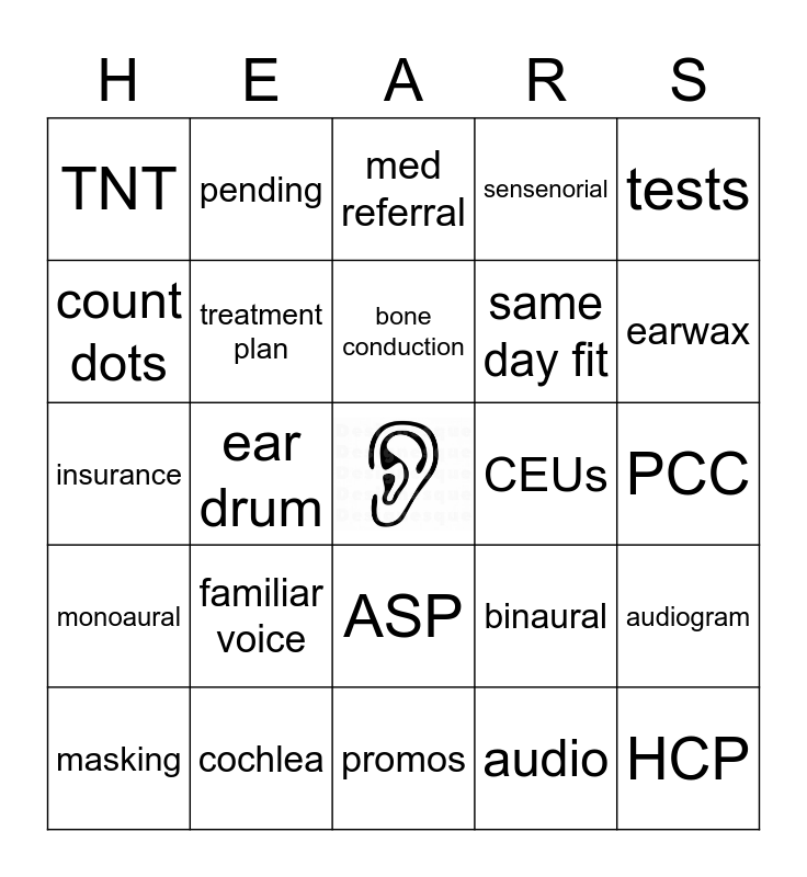 Hearing LIfe Bingo Card