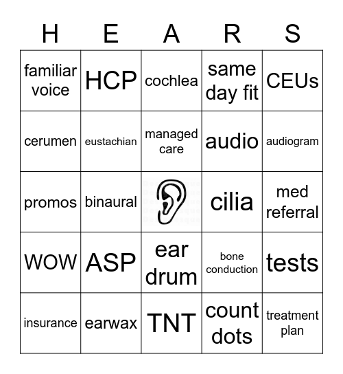 Hearing Life Bingo Card