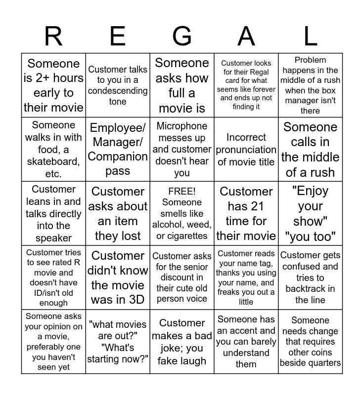 Box Bingo Card